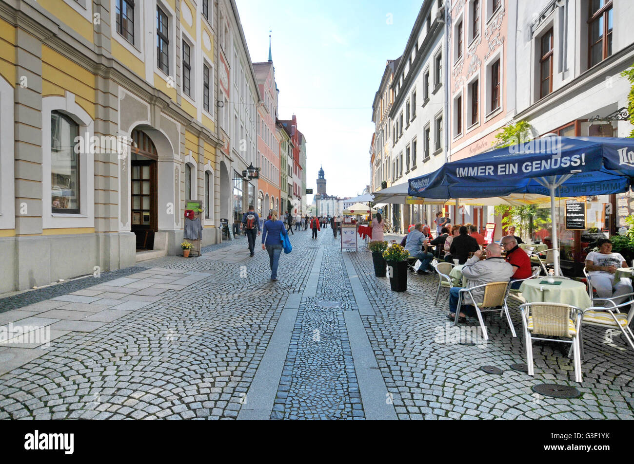 Germany, Saxony, Görlitz, Brüderstraße, Obermarkt, Reichenbach tower ...