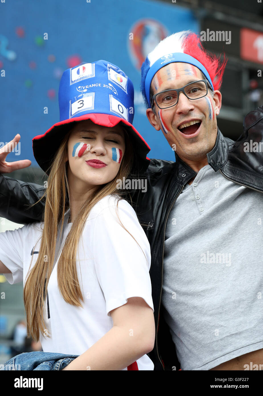 France fans show their support outside the ground before the UEFA Euro ...