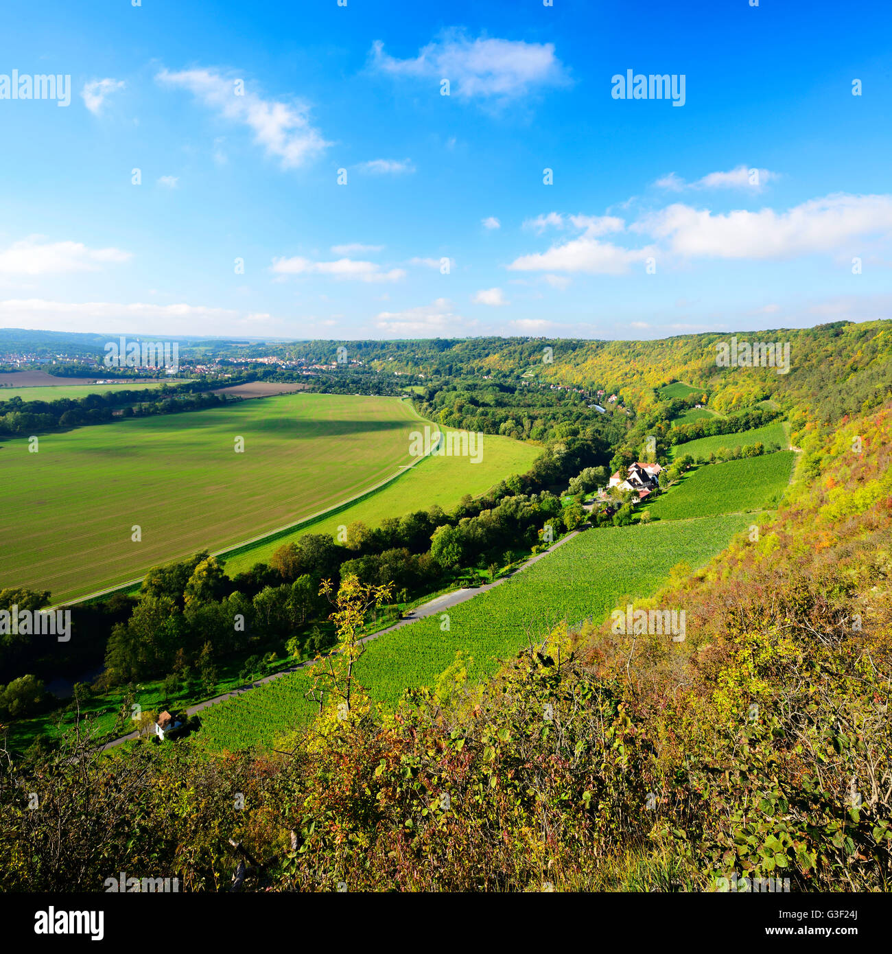 Germany, Saxony-Anhalt, Saale Unstrut region, near Naumburg, view on ...