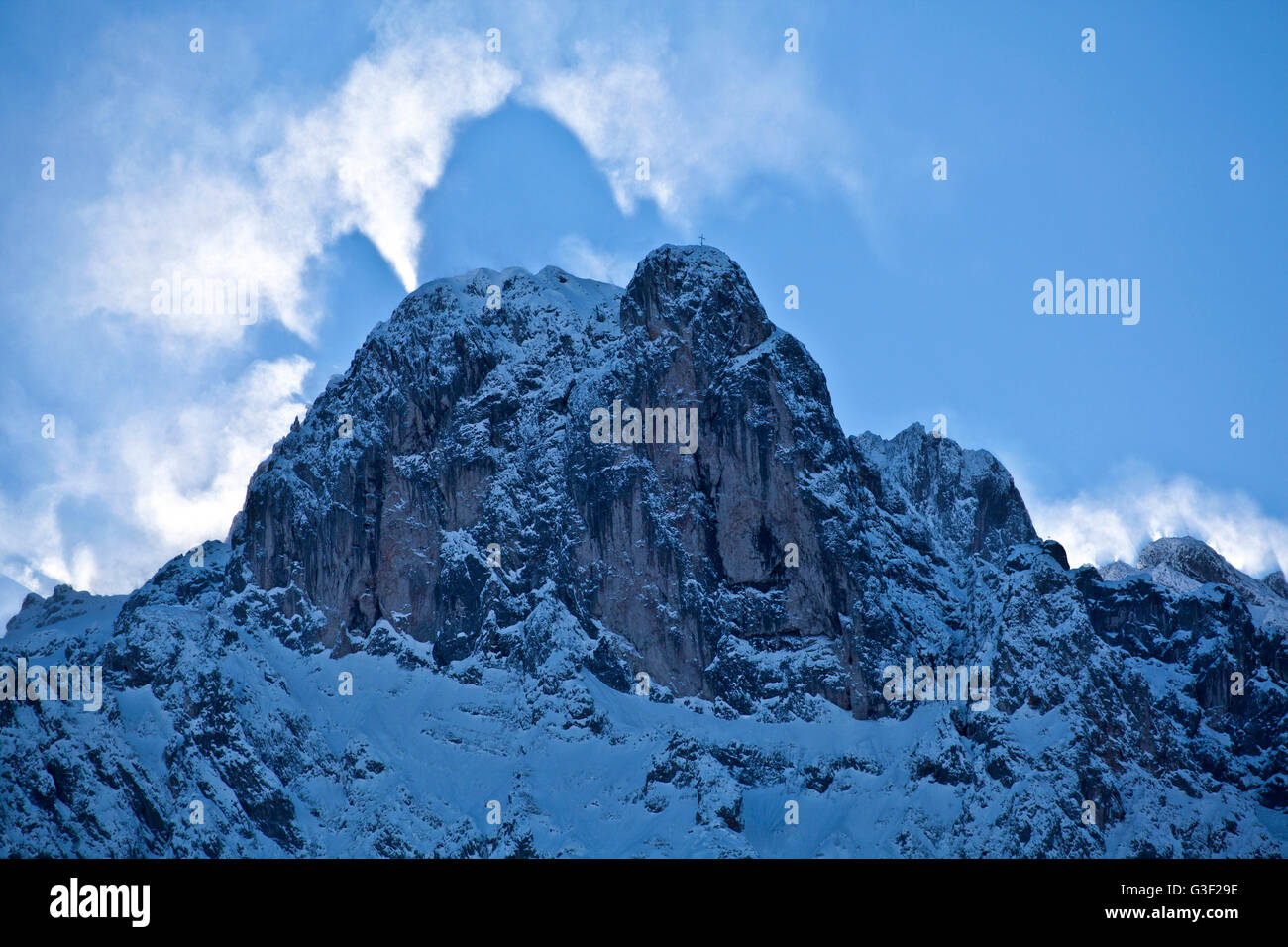 Winter storm, Bavaria, mountain, Brocken spectre, Germany Stock Photo ...