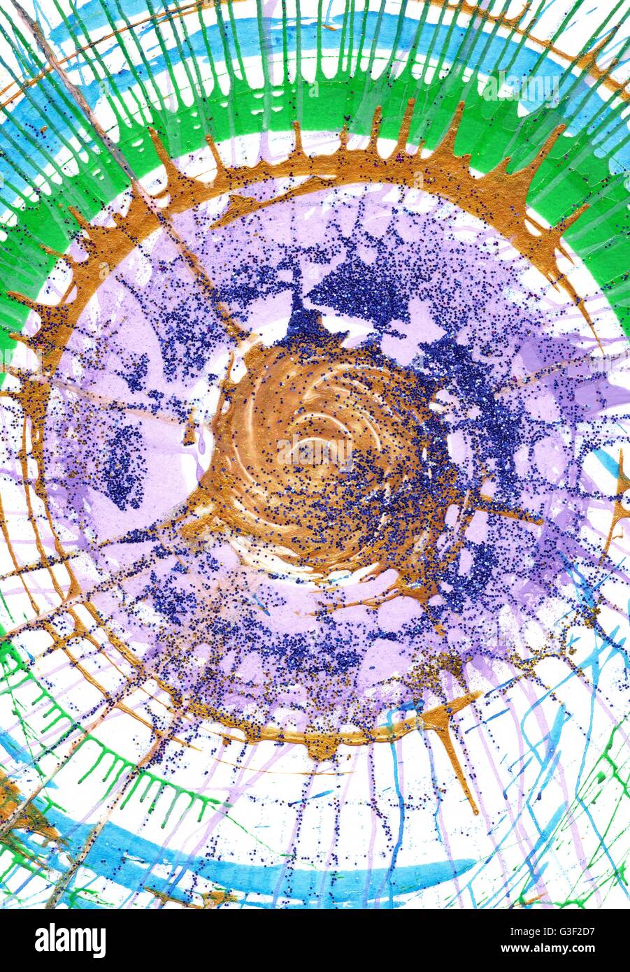 Colorful contemporary modern art acrylic blob drawing Jackson Pollock ...