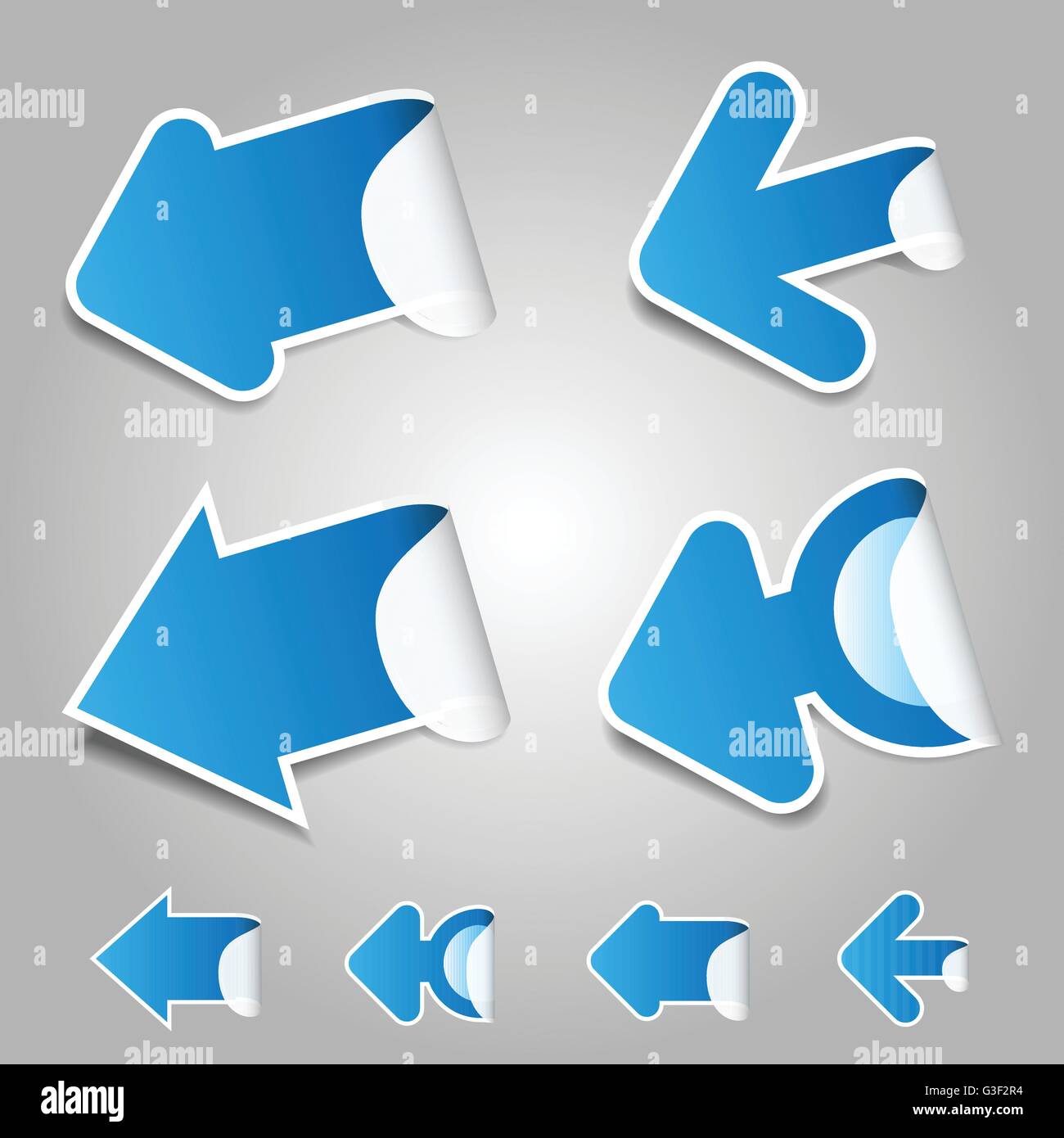 Blue Paper Cut 3D Arrows Set Stock Vector Image & Art - Alamy