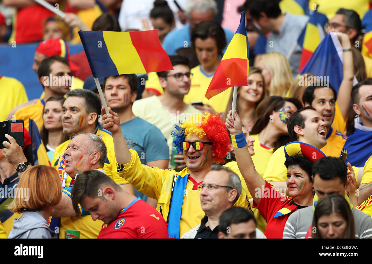 Romania fans show their support before the UEFA Euro 2016, Group A ...