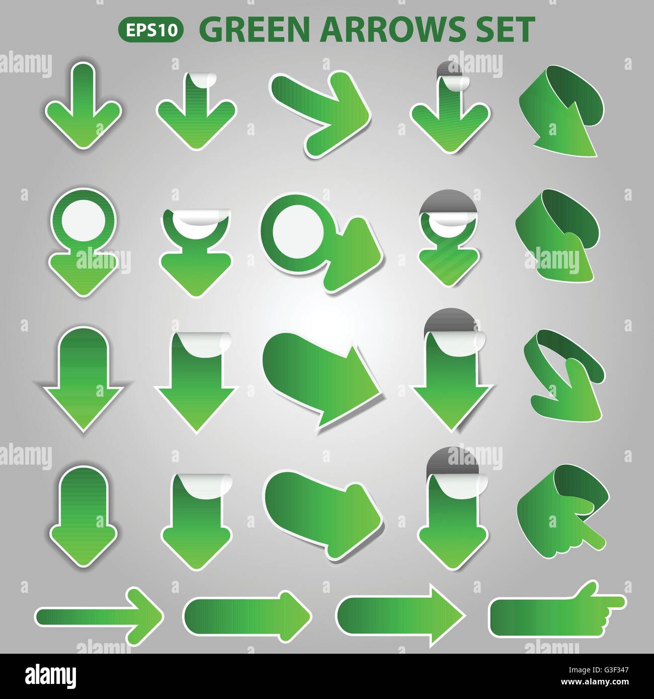 Green 3D Arrows Collection Stock Vector Image & Art - Alamy