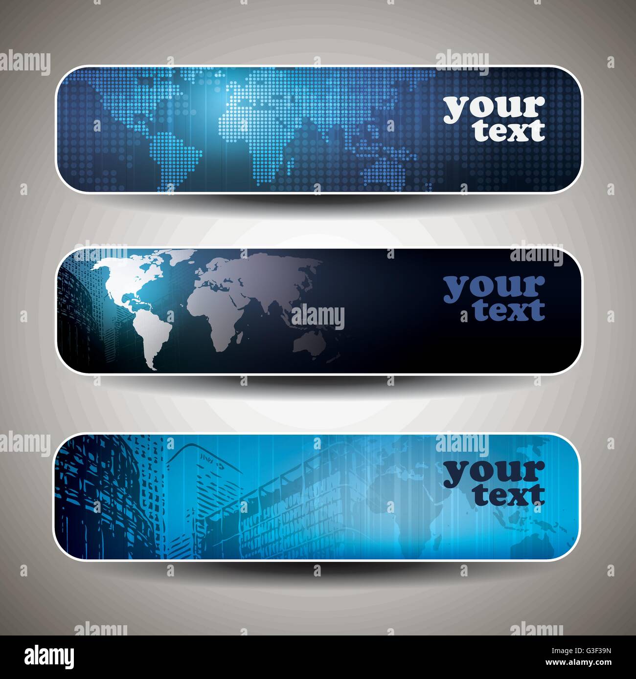 Set of three header designs Stock Vector Image & Art - Alamy
