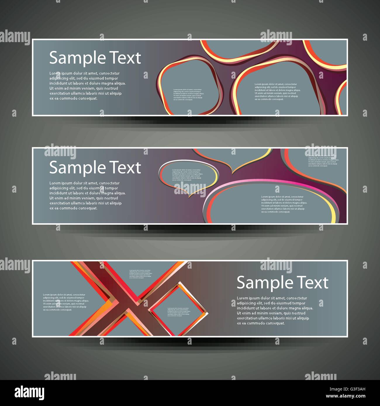 Three Abstract Header Designs Stock Vector Image And Art Alamy