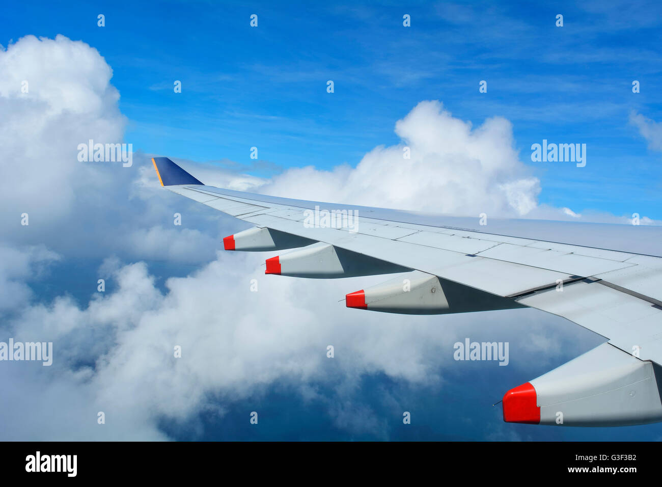 Look at the Aircraft Airbus A380 Wing During Flight over Australia ...