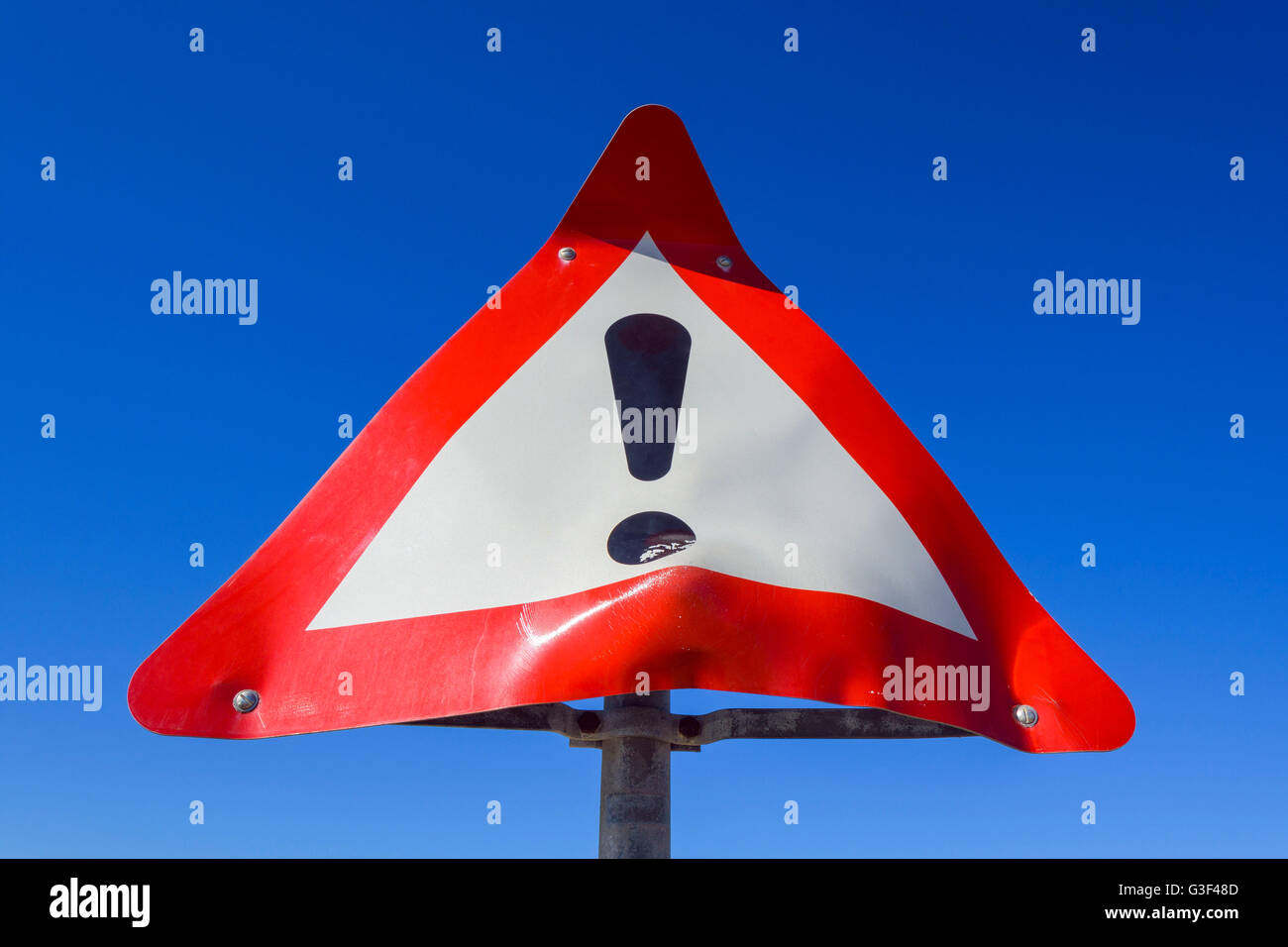 Deformed warning sign hi-res stock photography and images - Alamy