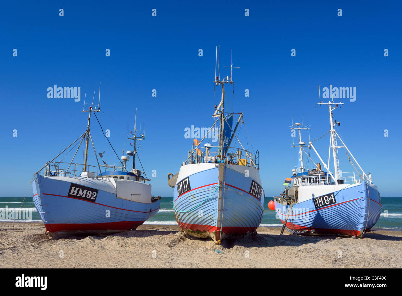 Fishing Boats on the Beach, Thorup Strand, Fjerritslev, North Jutland ...