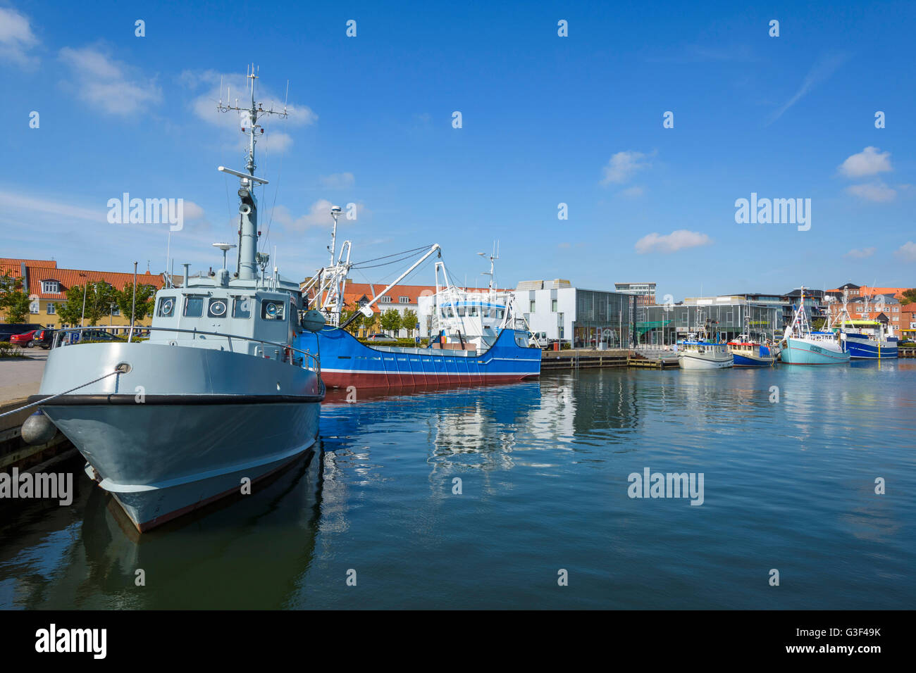 Harbor with Fishing Boats, Thisted, North Jutland, Denmark Stock Photo ...