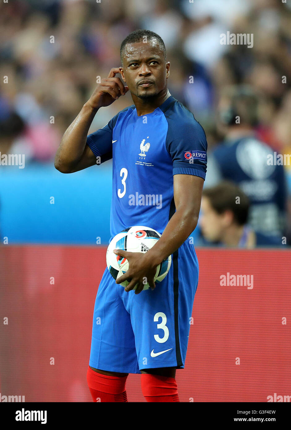 France's Patrice Evra during the UEFA Euro 2016, Group A match at the ...