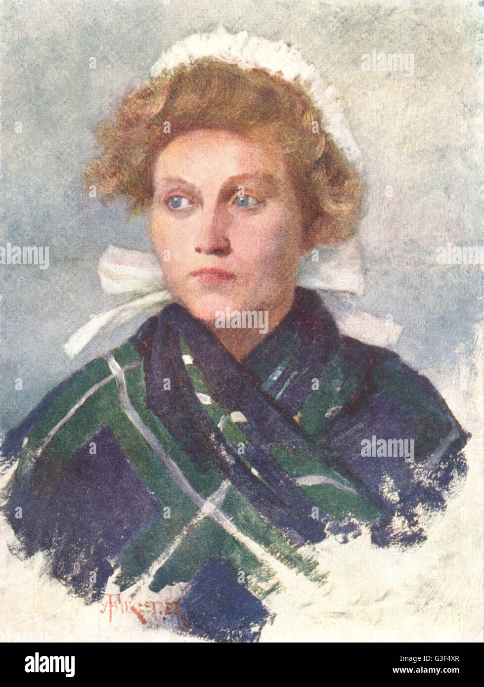 BELGIUM: A Flemish young woman, antique print 1908 Stock Photo - Alamy