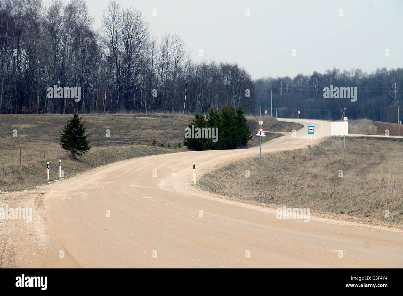 Winding road signs hi-res stock photography and images - Alamy