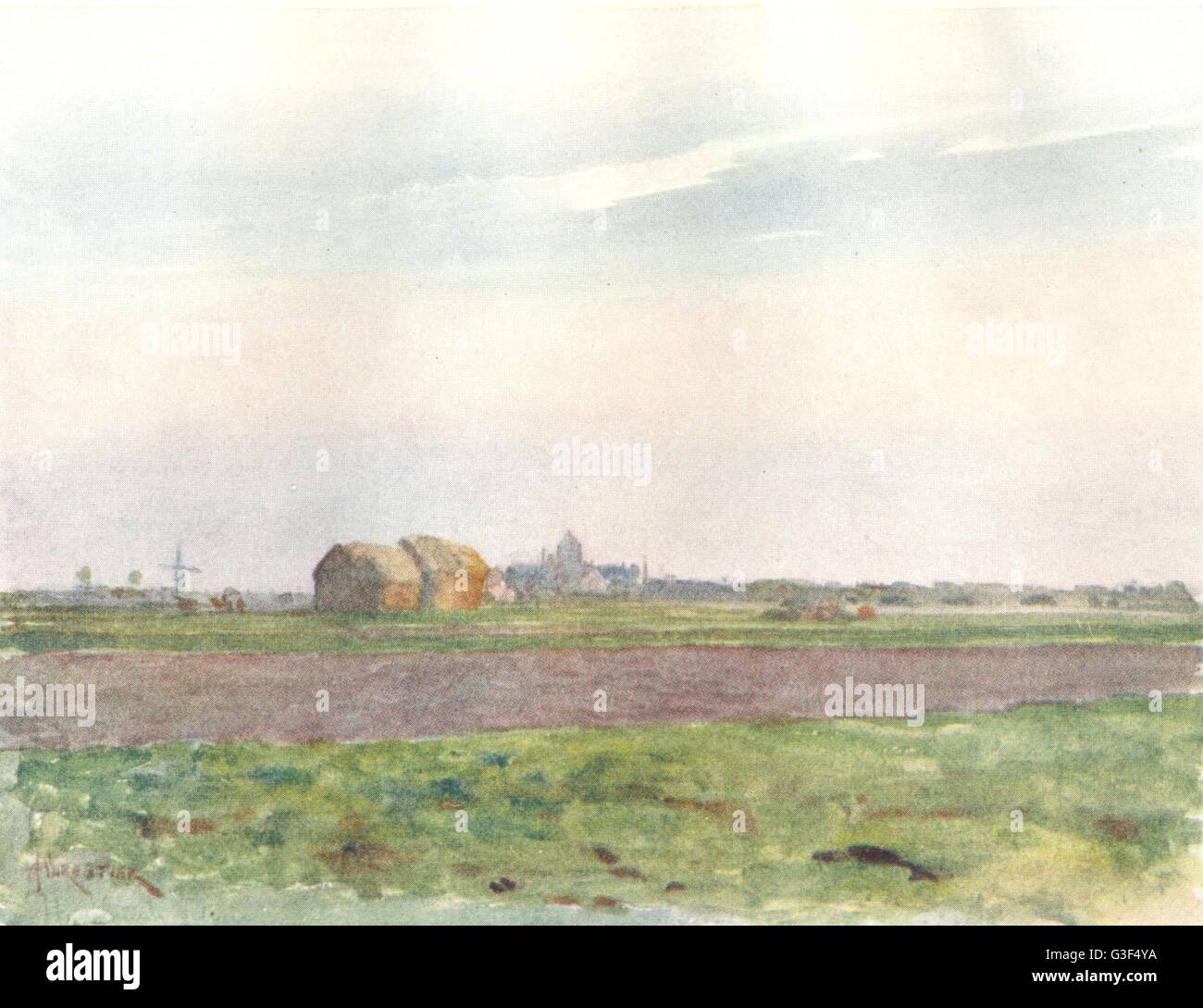 BELGIUM: The Flemish Plain, antique print 1908 Stock Photo - Alamy