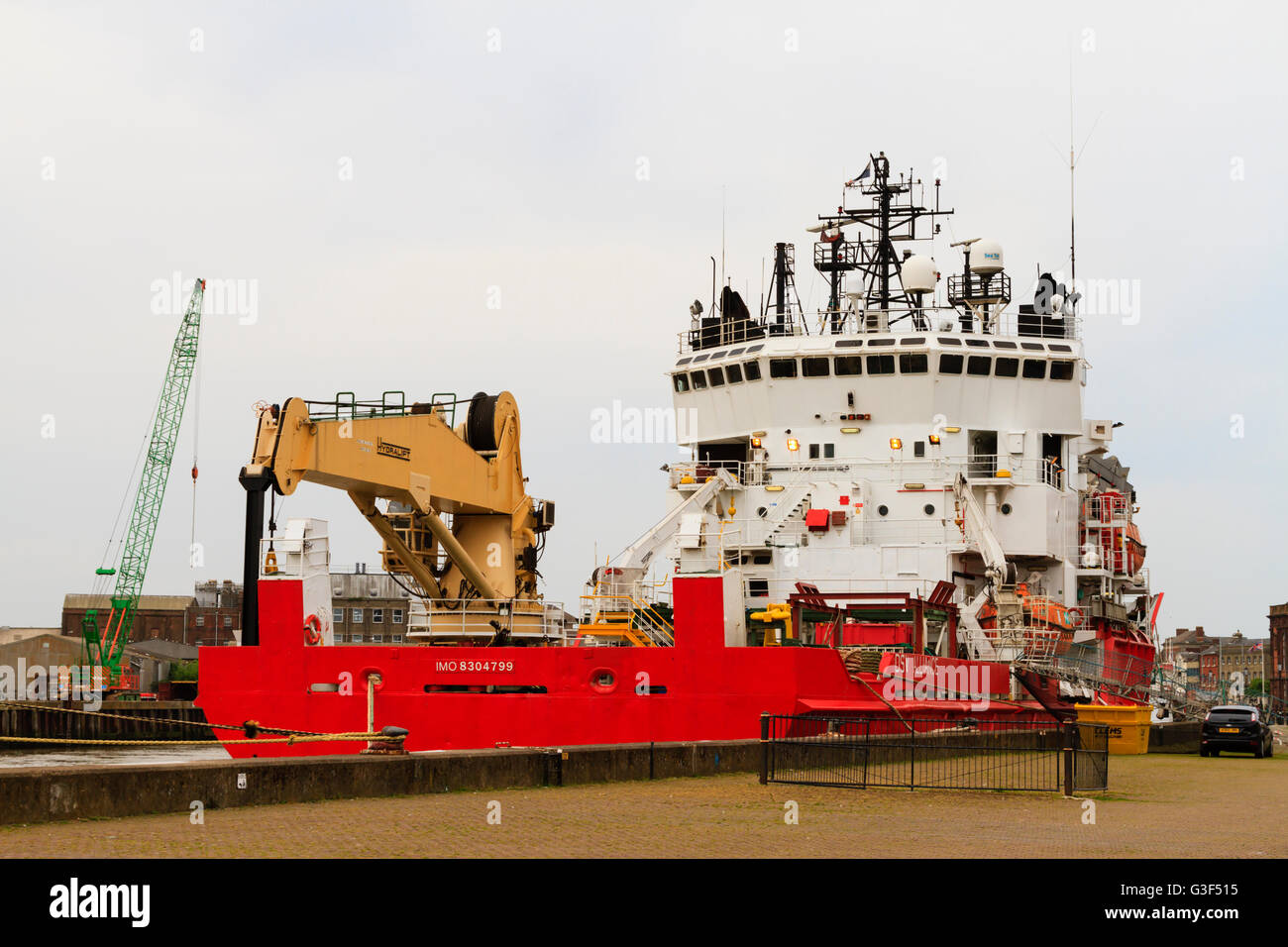 DSV Alliance, moored at Great Yarmouth docks, Norfolk, England Stock ...