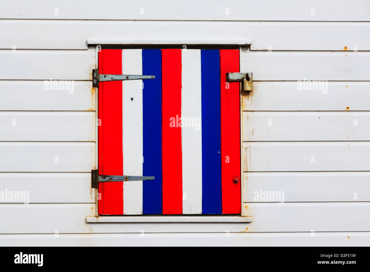 Shutter window on Beach hut, Southwold Stock Photo - Alamy