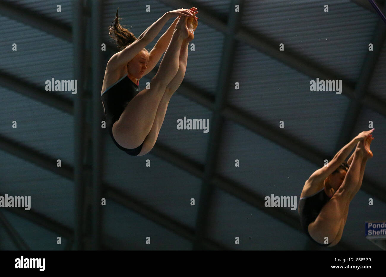 Millie Fowler and Millie Haffety compete in the Women's 3m Synchro ...