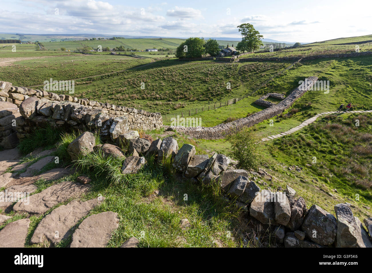 Steel Rigg, Hadrian's Wall and milecastle, Northumberland National Park ...