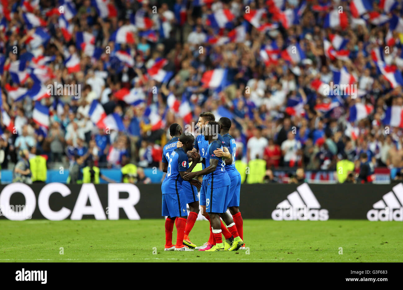 France celebrate at the end of the match after the UEFA Euro 2016 ...