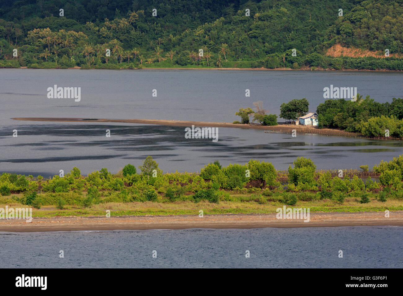 Coastline of Lembar Port, Lombok Island, West Nusa Tenggara Province ...
