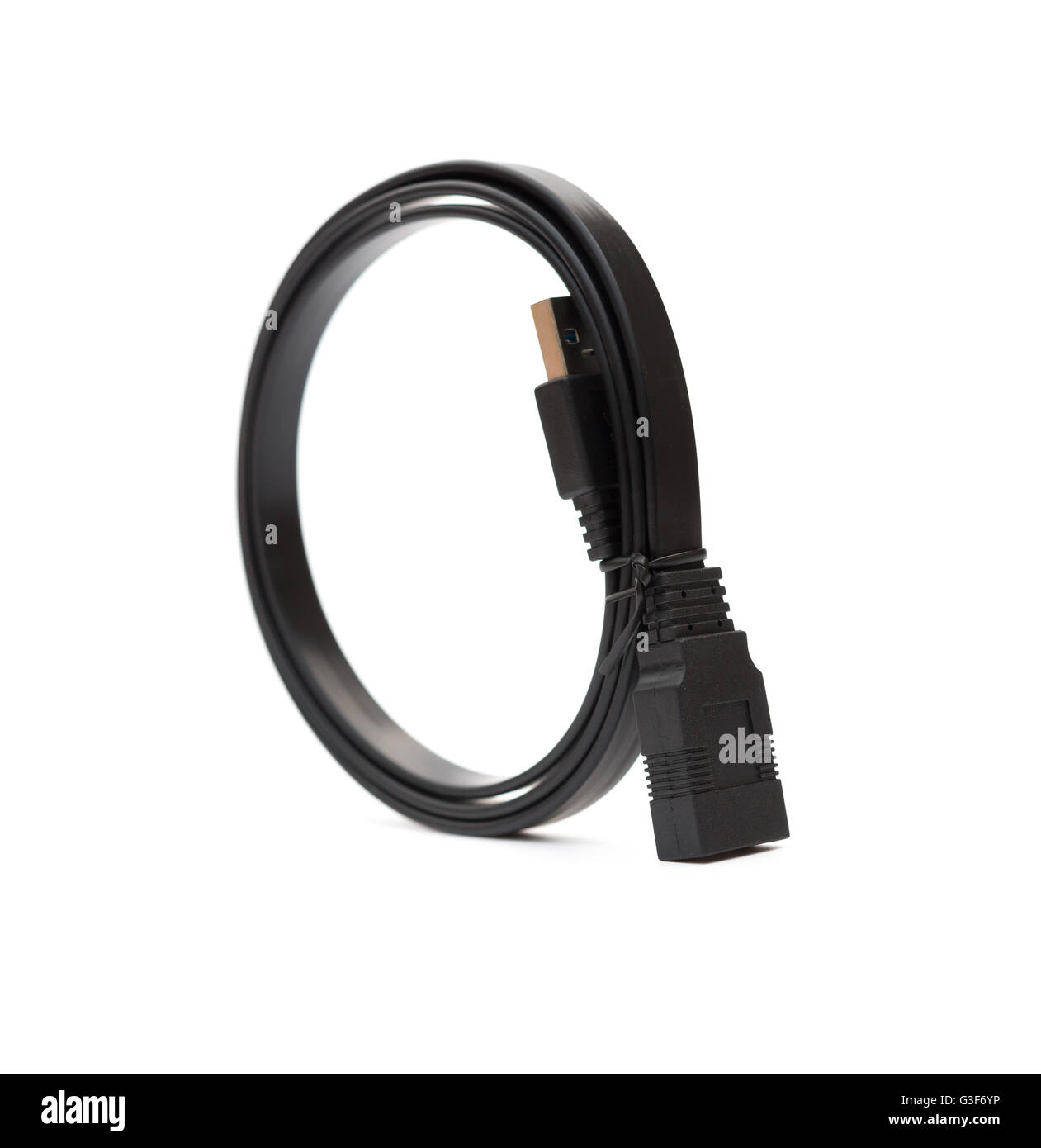 black usb cable on a white background Stock Photo - Alamy