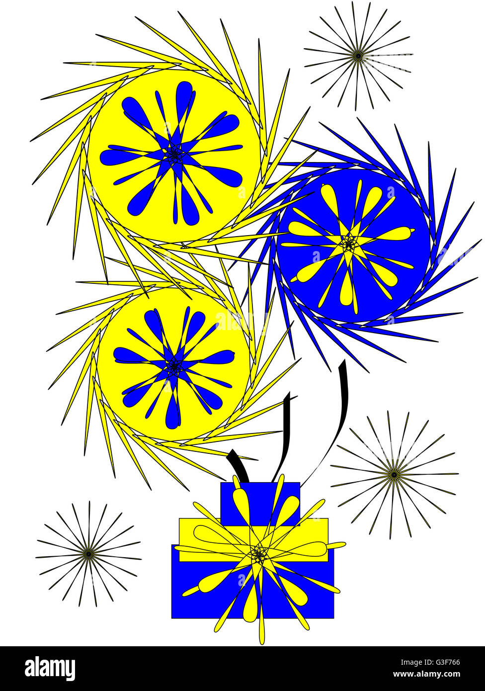 Intricate pattern of yellow floral motifs Cut Out Stock Images ...