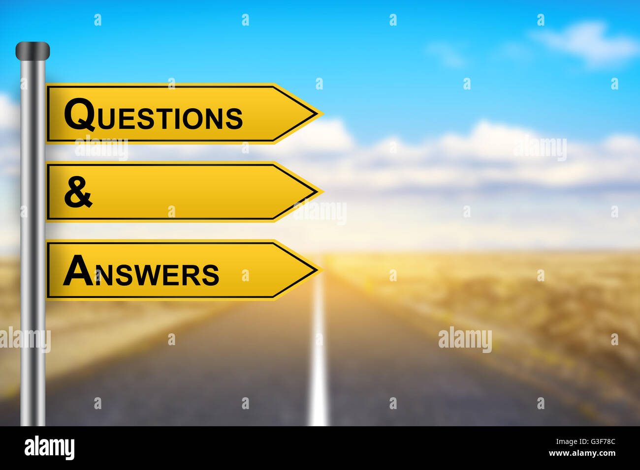Road sign questions answers words hi-res stock photography and images ...