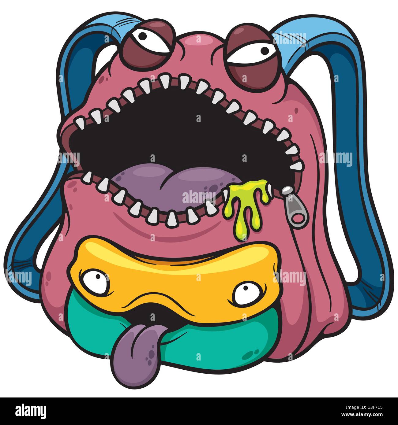 Vector illustration of Cartoon Monster Bag Stock Vector Image & Art - Alamy