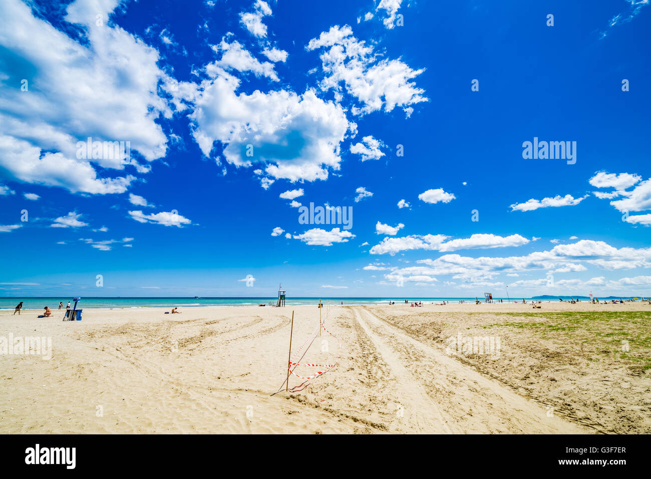 sea and sand on the beaches of the Adriatic Coast in Italy Stock Photo ...