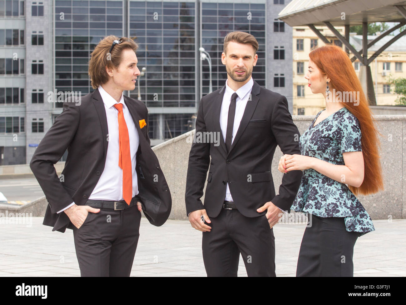 Business Team Meeting Discussion Break Concept, outdoors Stock Photo ...