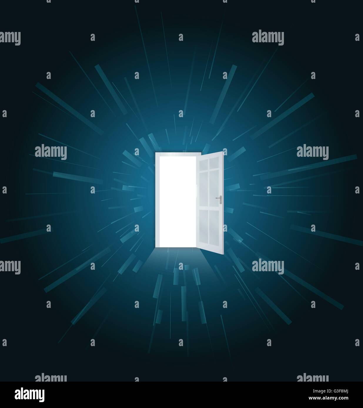 Door open illustration Stock Vector Images - Alamy