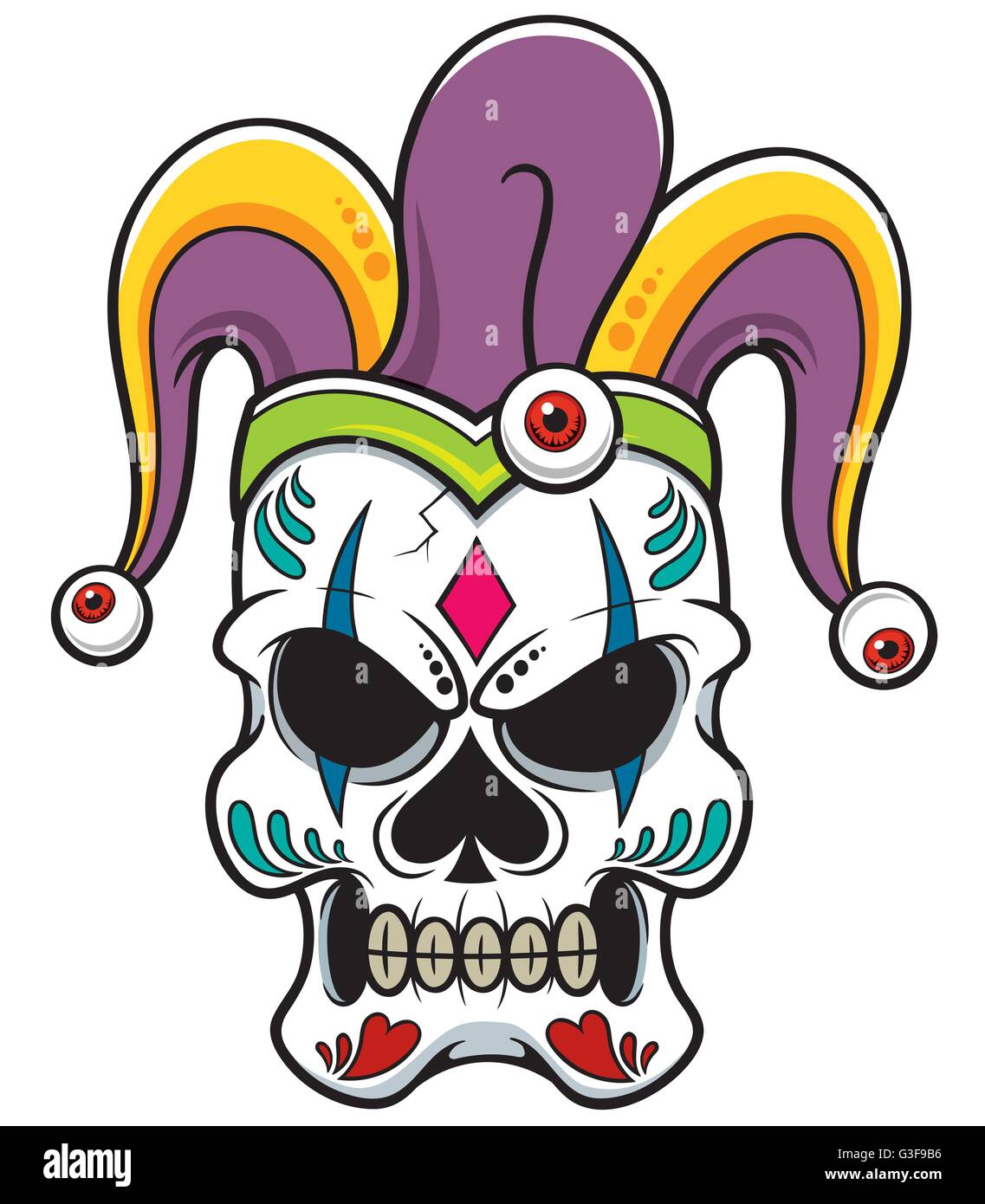 Vector illustration of Joker skull Stock Vector Image & Art - Alamy