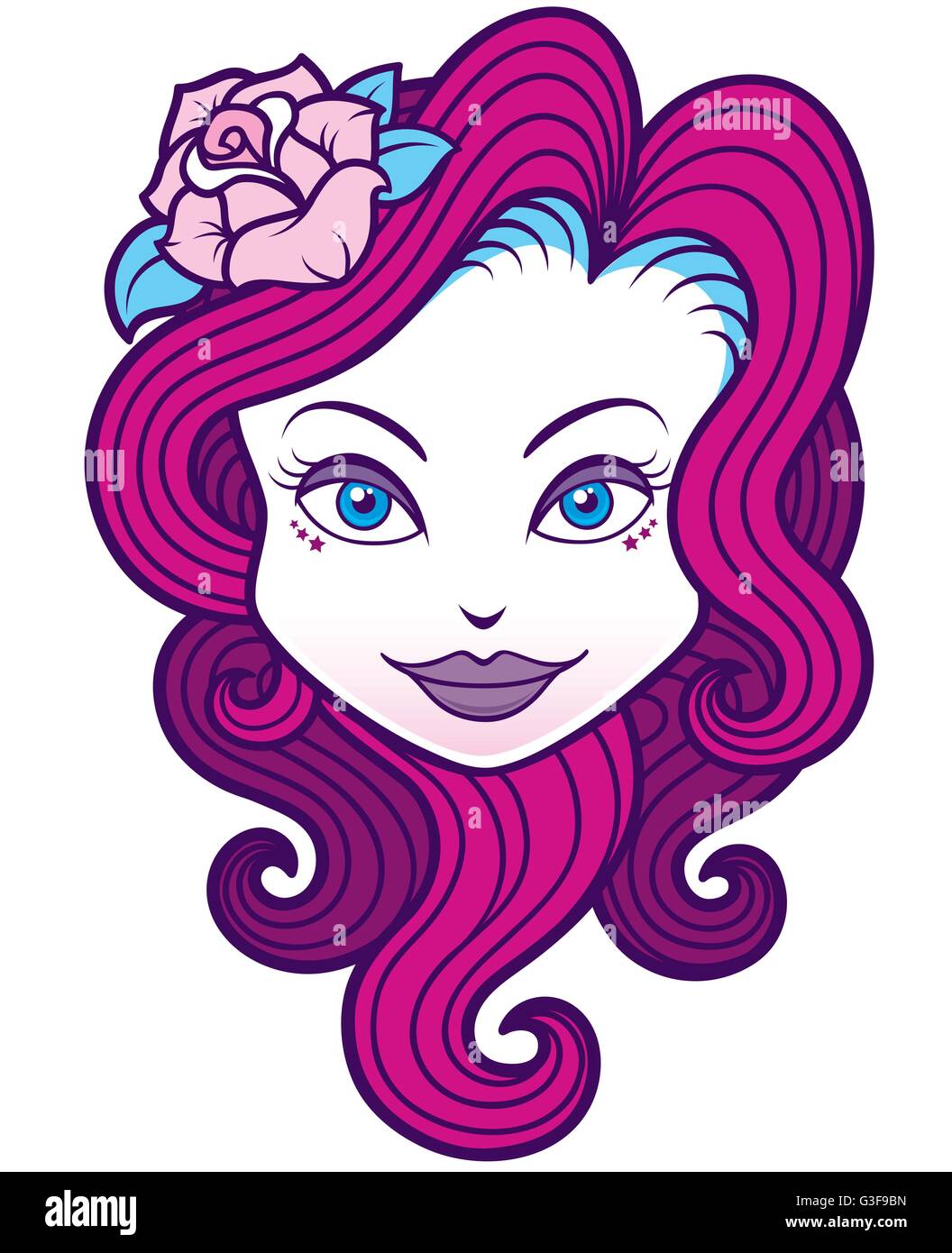 Vector illustration of Girl face Stock Vector Image & Art - Alamy