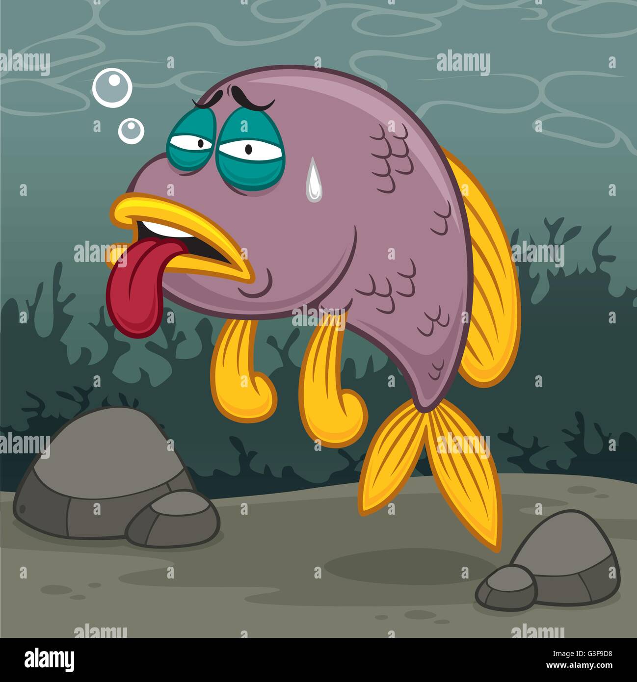 Vector illustration of Cartoon fish sick Stock Vector Image & Art - Alamy