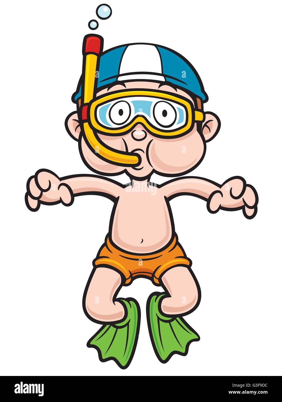Cartoon illustration boy snorkeling mask hi-res stock photography and ...