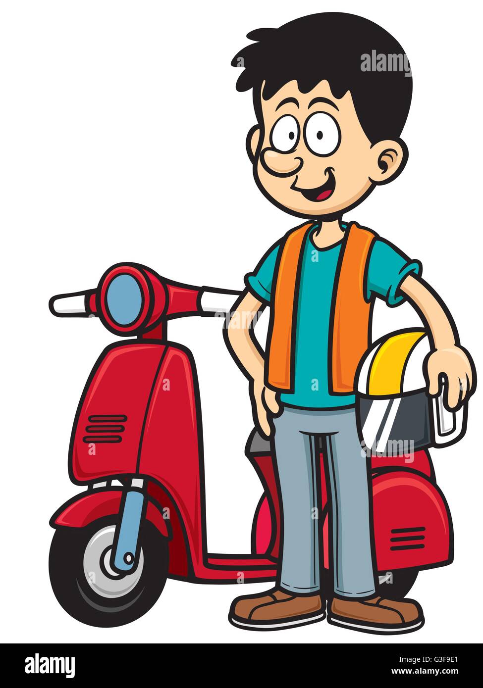 Vector Illustration of Cartoon biker man Stock Vector Image & Art - Alamy