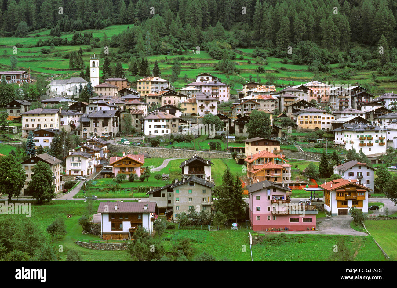 Village of Cogolo, Pejo Valley, Stelvio National Park, Trentino, Italy ...