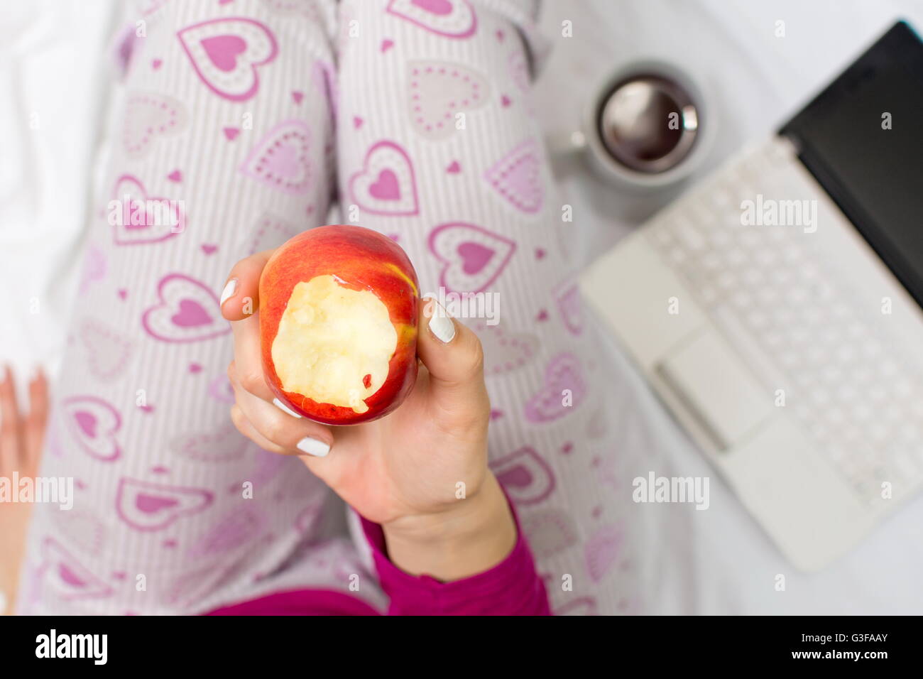 Woman eating fruit breakfast hi-res stock photography and images - Alamy
