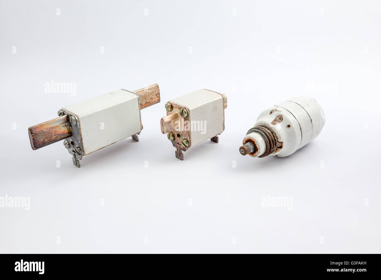 with an white background there are several old fuse Stock Photo - Alamy