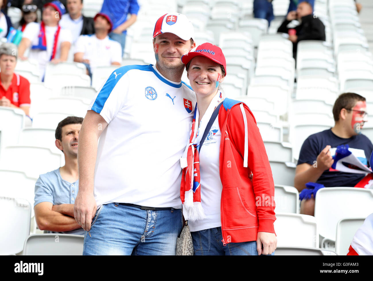 Slovakia fans in the stands before the UEFA Euro 2016, Group B match at ...