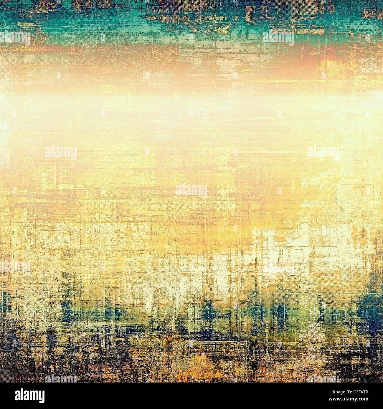 Retro design on grunge background or aged faded texture. With different ...