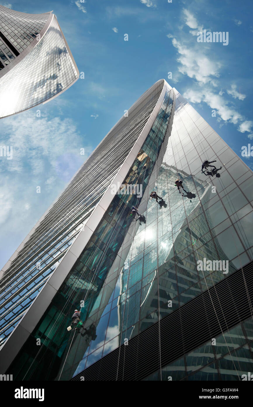 Facade cleaning on a skyscraper facade hi-res stock photography and ...