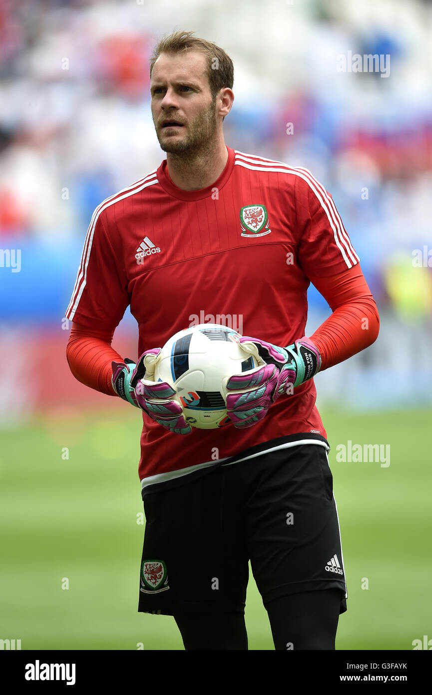 Wales goalkeeper Owain Fon Williams uring the UEFA Euro 2016, Group B ...
