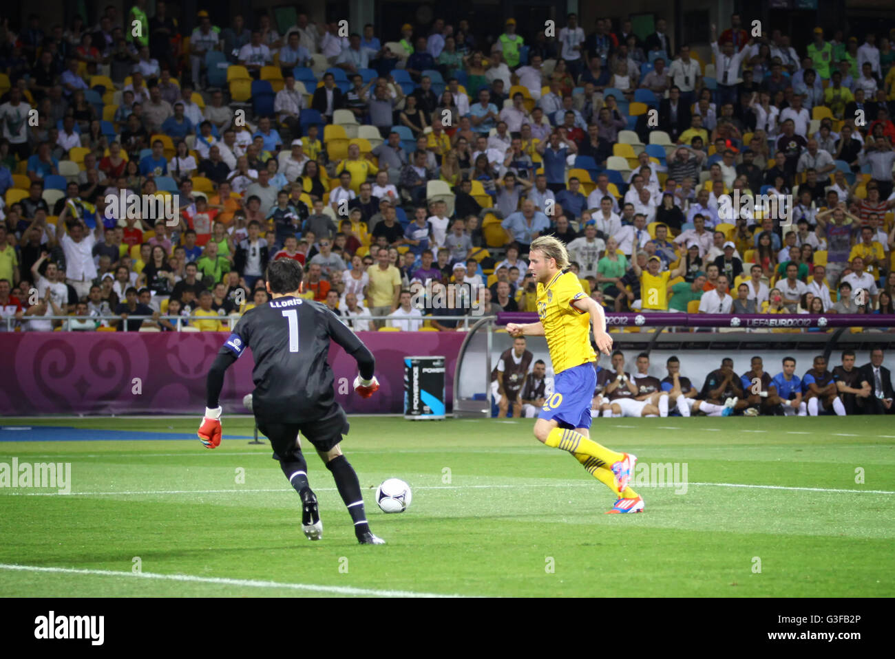UEFA EURO 2012 game: Sweden vs France at Olympic stadium in Kyiv ...