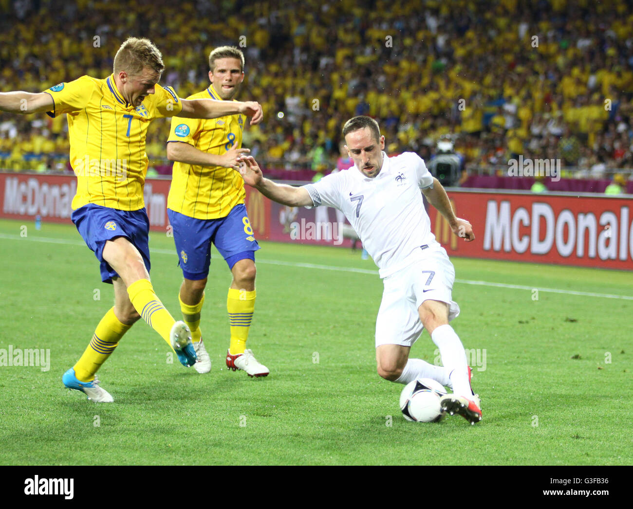 UEFA EURO 2012 game: Sweden vs France at Olympic stadium in Kyiv ...