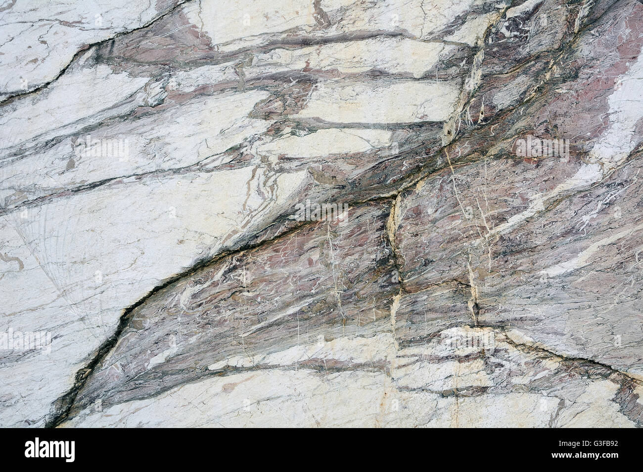 The texture of the stone in the development of the old marble quarry ...