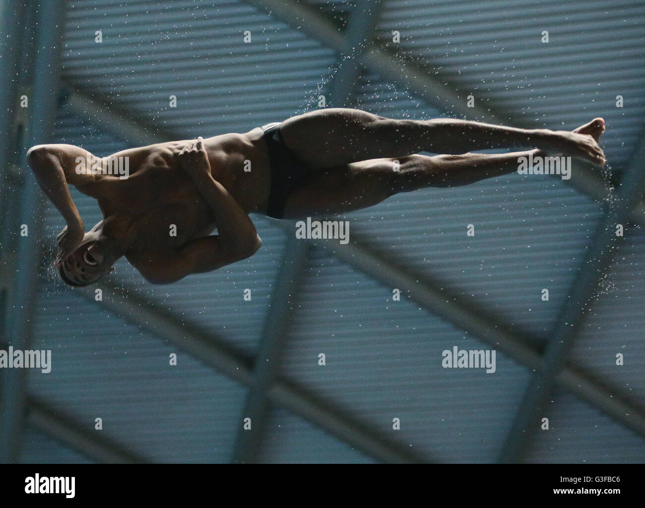 Yona Knight-Wisdom of Jamaica competes in the Men 3m, Final during day ...