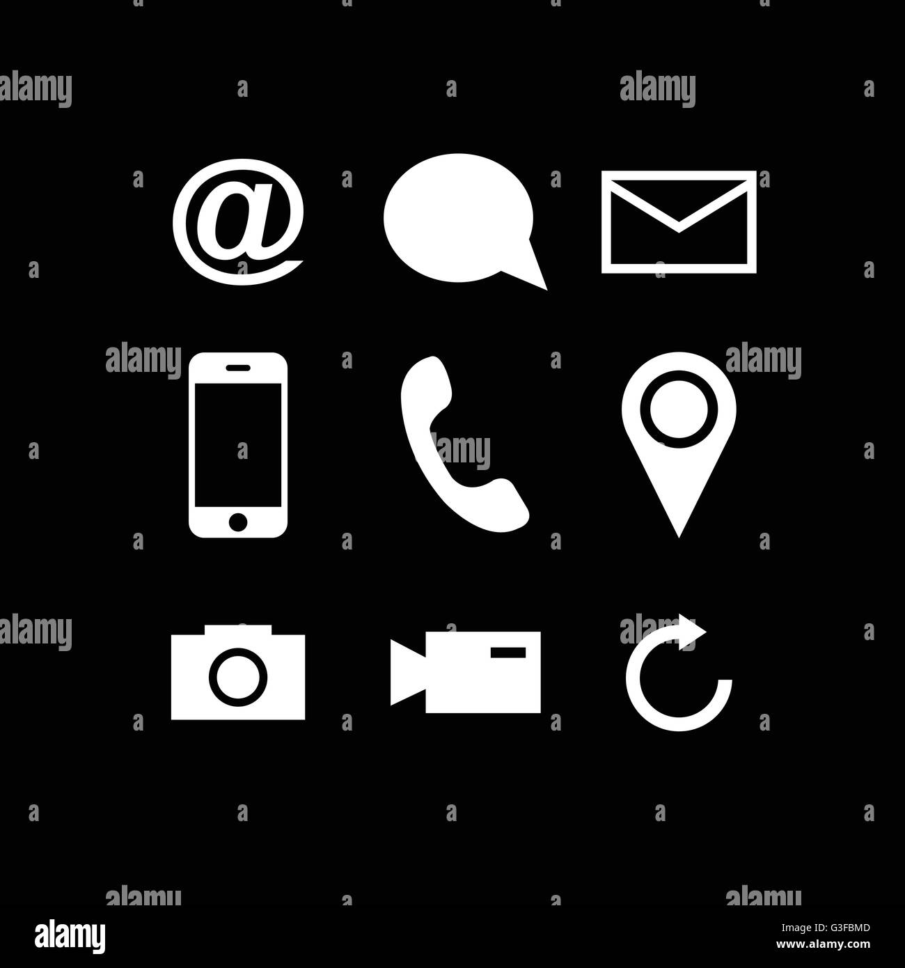 Set of modern gadget icons in black background Stock Vector Image & Art ...