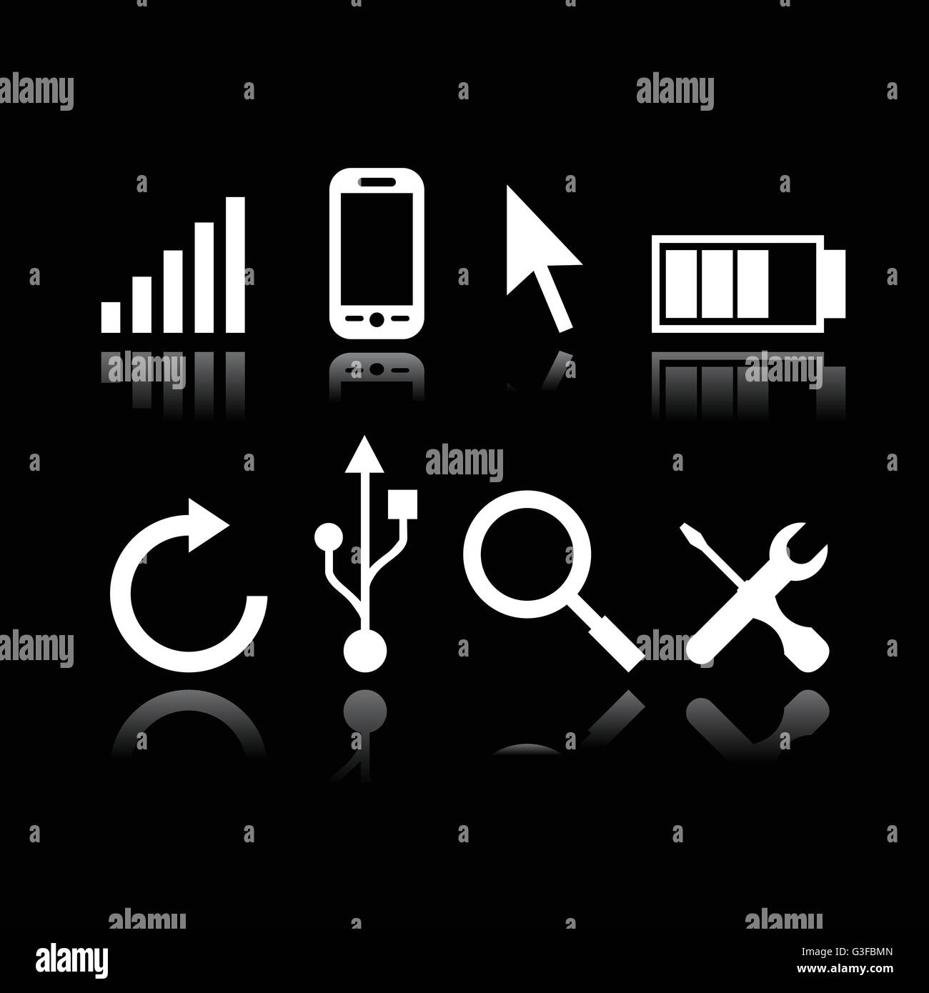 Set of modern gadget icons in black background Stock Vector Image & Art ...