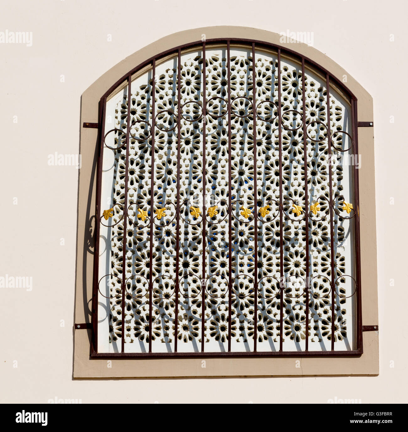 in oman the old ornate window for the mosque Stock Photo - Alamy